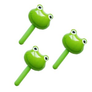 dzrige inflatable frog hammer with sound bell big eye frog stick hammer frog inflatable stick balloon funny handle hammer toys for theme party wedding birthday kids party decor (3pcs)