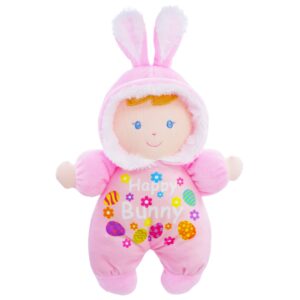 june garden 9" my first doll olivia - soft plush bunny baby doll - easter gift for infants and toddlers