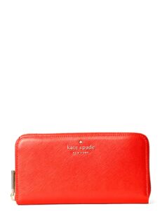 kate spade staci large continental leather zip around wallet in gazpacho/gold