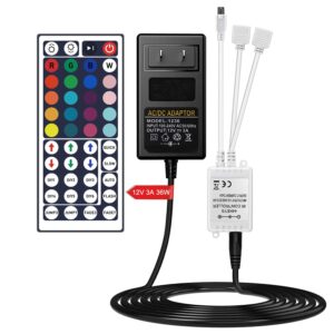 snkizn 44 key wireless ir remote controller, rectifier control box,dc 12v 3a power supply adapter，replacement control for smd 5050 3528 2835 rgb led strip lights