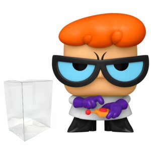 visit the funko store funko pop bundle - 1 dexter's lab: dexter with remote vinyl figure with pet plastic box protecter