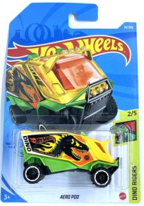 hot wheels 2021 - aero pod [yellow] #26/250 - dino riders 2/5