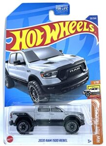 hot wheels 2022 - 2020 ram 1500 rebel - 23/250 [silver/black] hw hot trucks 1/10