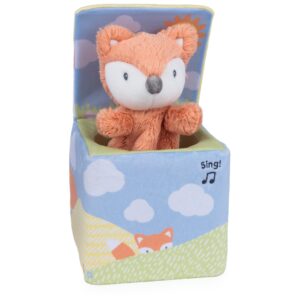 baby gund fox in a box, animated plush activity toy for babies and infants, ages 0 and up, multicolor