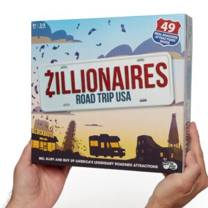 zillionaires road trip usa: family board game for kids and adults, board games for families, best new board games, great for 2 – 5 players