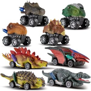 playvibe dinosaur toys for kids toys - 8 pull back toy cars | dino vehicle playsets | dinosaur toys for kids 3-5, 5-7 | dino toys kid toys toddler boy toys