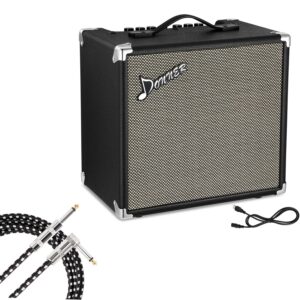 donner bass guitar amp 30w electric bass combo amplifier dba-30 & electric guitar cable 10 ft