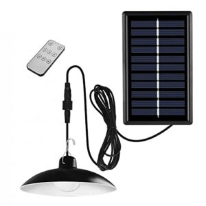 kekafu solar pendant light outdoor waterproof led porch-light with remote control solar intelligent chandelier hanging lights for garden yard patio balcony home decoration, white