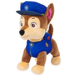 paw patrol, talking chase 12-inch-tall interactive plush toys with sounds, phrases and wagging tail, stuffed animals, kids toys for ages 3 and up