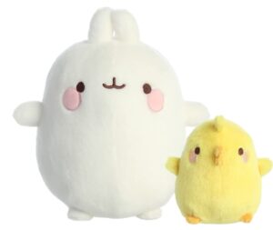 aurora molang set of 2 plushies - 10" molang and 4.5" piu piu