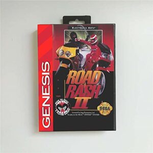 lksya road rash ii 2 - usa cover with retail box 16 bit md game card for sega megadrive genesis video game console (japan shell)