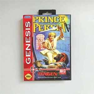 lksya prince of persia - usa cover with retail box 16 bit md game card for sega megadrive genesis video game console (us eu shell)