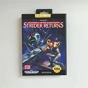 lksya strider returns - usa cover with retail box 16 bit md game card for sega megadrive genesis video game console (japan shell)