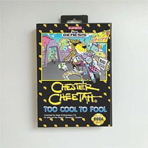 lksya chester cheetah too cool to fool - usa cover with retail box 16 bit md game card for sega megadrive genesis video game console (us eu shell)