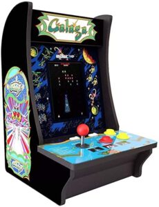 arcade1up 5-game micro player mini arcade machine: galaga 88 video game – fully playable electronic games - color display – speaker – volume button