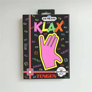 lksya klax - usa cover with retail box 16 bit md game card for sega megadrive genesis video game console (japan shell)