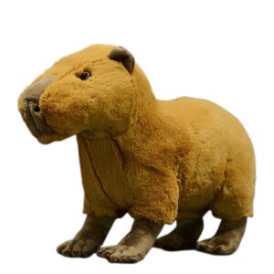 frankiezhou realistic capybara plush toy 12”,lifelike rodent capybara stuffed animals,pillow plush,soft wild animals crawling capybara stuffed toys,plushie toys,gifts for kids,baby gift, cry babies