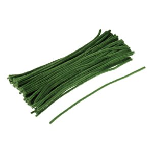 meccanixity pipe cleaners chenille stems 30cm/12 inch for diy art creative crafts decorations, grass green pack of 100