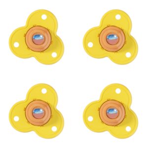 yaroelrd 4 self-adhesive casters, mini universal wheels, stainless steel 360-degree rotating mobile universal wheels, suitable for cabinets/drawers/trash cans/storage boxes (yellow) (a-059)