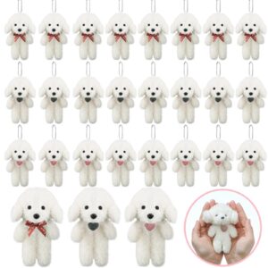 civaner 24 pcs valentine's day mini plush stuffed animal toys tiny pendant dog bear doll for diy keychain birthday wedding xmas decorations party favor backpack handbag accessory (dog with heart)