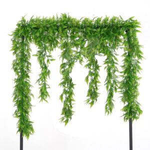 huaesin 3pcs artificial eucalyptus garland faux greenery garland fake hanging vines for wall wedding table centerpiece backdrop home party spring decor 70.8inch