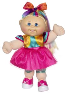 cabbage patch kids - jojo siwa doll - 14” plush toy - includes sparkly dress, jeweled bodice - pink and blue highlights with giant hair bow – with birth certificate, date, time - amazon exclusive