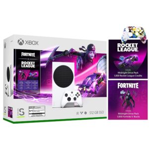 microsoft xbox series s 512gb ssd all-digital console - fortnite & rocket league, wireless controller, 1440p gaming resolution, up to 120 fps, hdr (high dynamic range), amd freesync, controller skin (renewed)