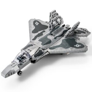 semky military series f-22 raptor fighter jet air force building block set (626 pieces) -building and military toys gifts for kid and adult