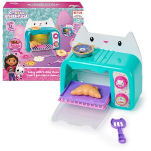 gabby’s dollhouse, bakey with cakey oven, kitchen toy with lights and sounds, toy kitchen accessories and play food, kids toys for ages 3 and up