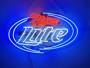 queen sense 17" millers lite neon sign acrylic beer pub bar handmade wall decor neon light a117mlbba