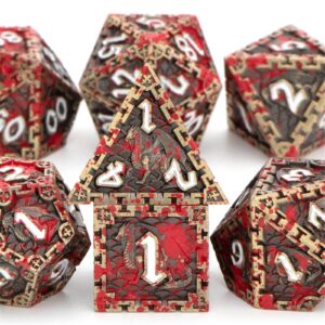 metal dnd dice set, runfng d&d dice set with box, metal polyhedral dice set for dungeons and dragons rpg role playing games - d20 d12 d10 d8 d6 d4 d&d dice set