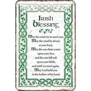 shamrock gift irish metal sign with blessing interesting retro man cave bar shop study coffee wall home office farm garden garage metal sign decoration 8x12 inch