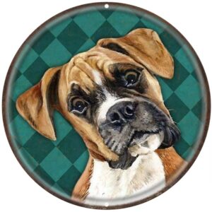 wzvzgz metal tin sign circle round sign boxer dog nice butt poster round metal sign plaque for home garden kitchen bar cafe restaurant garage retro vintage wall art 12x12 inch round wreath sign