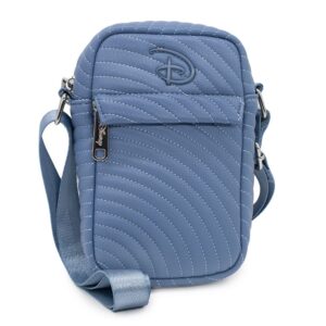 disney bag, cross body, signature d logo, blue, arch stitch, blue, vegan leather