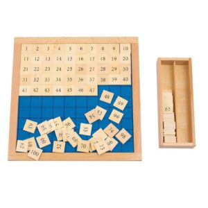 montessori toys for 3+ year old hundred board, consecutive counting numbers 1-100 for learning & educational toy- math games board,montessori math materials for large size 13.7" x 13.7 "x 0.4"