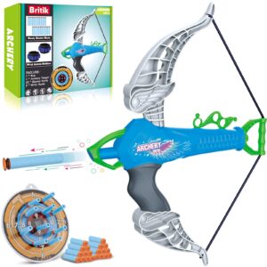 britik bow and arrow for kids toys - archery set with 20 suction cup arrows, gifts for boys girls toddler age 4 5 6 7 8 year old