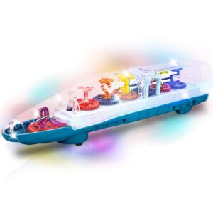 artcreativity light up transparent toy for kids (large train)