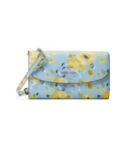 nanette lepore reinforced wallet on a string rose floral one size