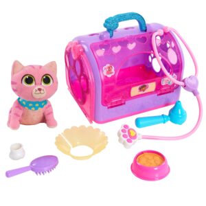 just play disney junior doc mcstuffins on-the-go pet carrier and accessories – whispers, 5.5-inch plushie, kids toys for ages 3 up