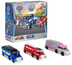 paw patrol, true metal chase, marshall and skye collectible big truck pups toy trucks (amazon exclusive) 1:55 scale, kids toys for ages 3 and up