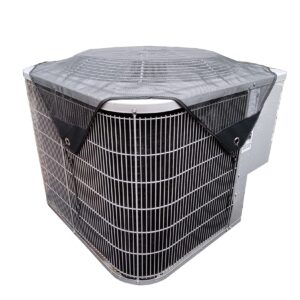 air conditioner covers for outside units, durable leaf guard mesh ac cover for outside unit all season universal condenser heat pump cover for outdoor central ac defender set (28" x 28")