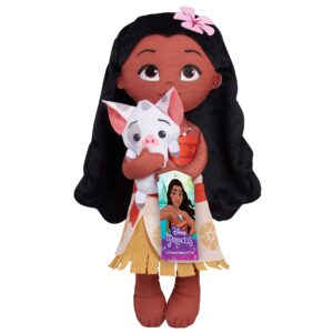 disney princess lil' friends plushie moana & pua 14-inch plushie doll, kids toys for ages 3 up by just play