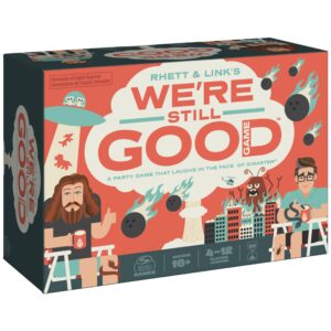 spin master games, rhett & link we’re still good party game, for fans of the comedy youtube show good mythical morning, hilarious & memeable play, 4-12 players, ages 16 & up