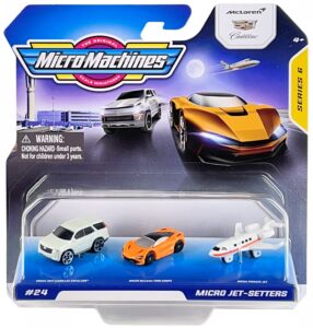 micro machines 2021 series 6 starter pack #24 micro jet setters - 2021 cadillac escalade, mclaren 720s coupe, private jet