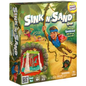 spin master games sink n’ sand, quicksand kids board game with kinetic sand for sensory fun and learning – easy toy gift idea, for preschoolers and kids ages 4 and up