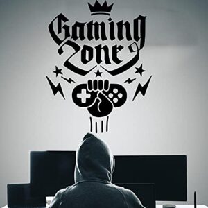 game area crown wall sticker game room teen room video game joystick gamepad wall sticker vinyl decoration 40x32cm