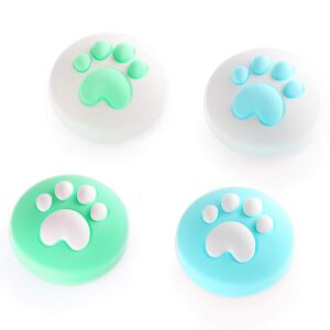 leyusmart cat paw thumb grip caps for nintendo switch/oled/switch lite, joystick cap soft silicone cover for joy-con stick,4pcs (animal crossing)