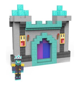 mattel minecraft toys, creator series palace playset with party supreme action figure, minecraft game 3.25-inch figure, plus lights, sounds and music