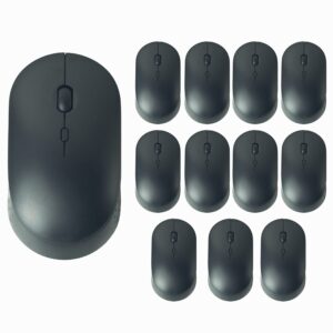 yumqua 12 pack wireless mouse bulk, slim 2.4g 3 levels dpi optical silent cordless computer mouse for laptop chromebook pc windows macbook, black