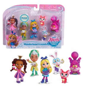 disney junior alice’s wonderland bakery friends, small 3-inch figure set, 6-pieces, kids toys for ages 3 up by just play